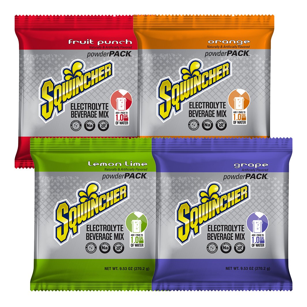 Sqwincher Drink Mix | Fruit Punch, Lemon Lime, Orange, Grape – Powder ...